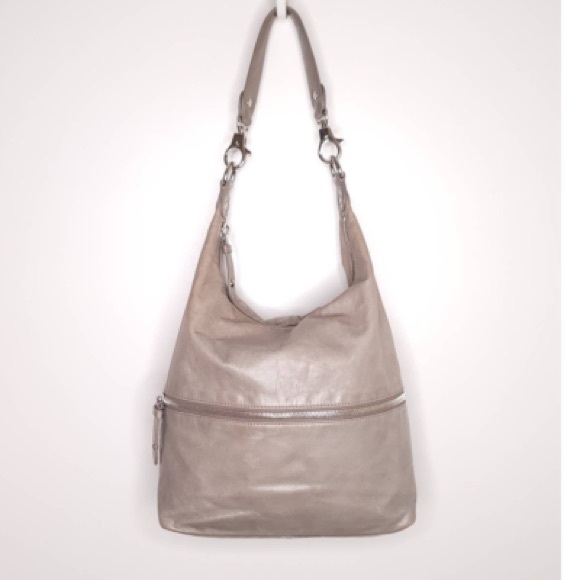 HOBO | Bags | Hobo Chic Gray Metallic Leather Shoulder Bag | Poshmark